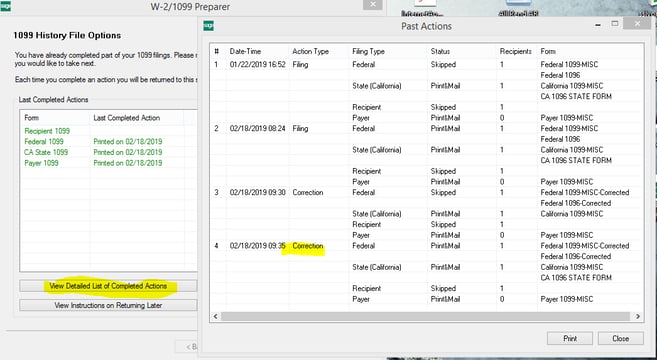 Corrected 1099’s using Aatrix